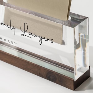 Personalized Acrylic Name Block W/ Slots (D2) - Optional Wood Base ...