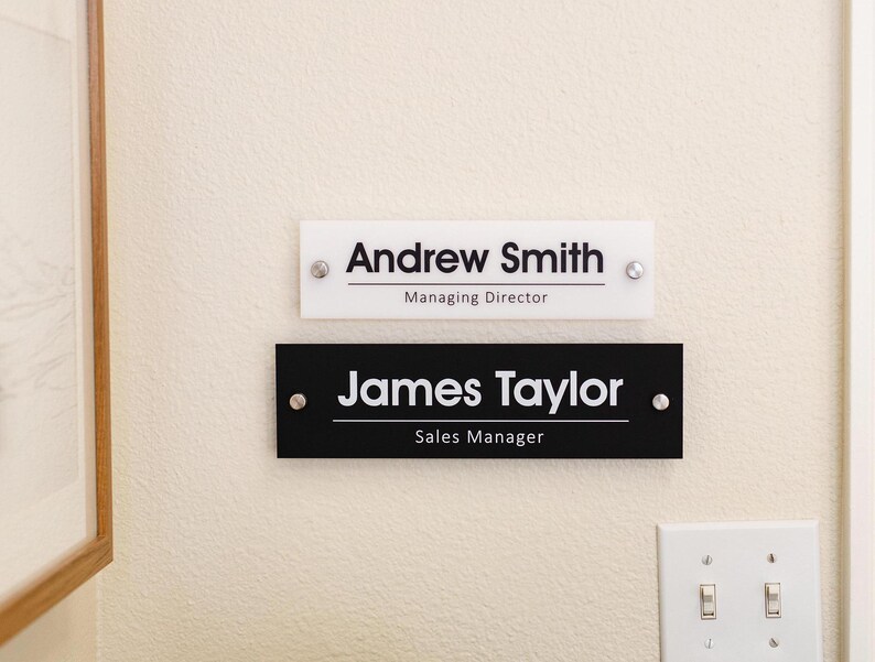 Wall Sign Name Plate - 2 Sizes Office Sign, Executive CEO Sign, New Job ...