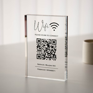 Personalized Acrylic QR Code Wifi Sign (design 1) - Custom Network ...