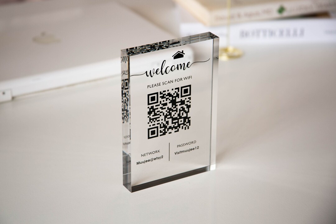 Personalized Acrylic QR Code Wifi Sign design 2 Custom Internet Sign ...