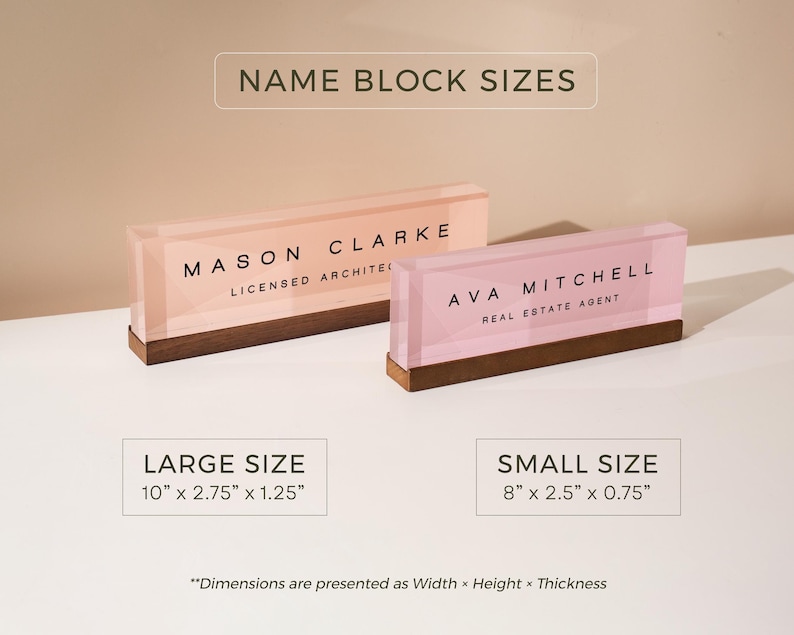 Pastel Acrylic Name Block (D3) - Custom Job Title Plaque Office Desk ...