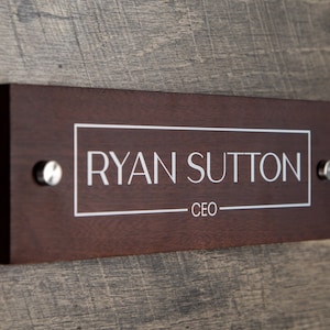 Wood Wall Sign Name Plate UV Printed Personalized Door Office Sign ...