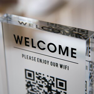 Personalized Acrylic QR Code Wifi Sign (design 4) - Custom Welcome ...