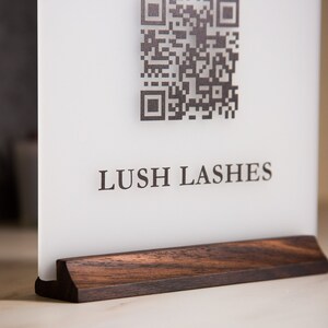 QR Code Scan to Pay W/ Wood Stand - Scannable Acrylic Sign to Pay Venmo ...