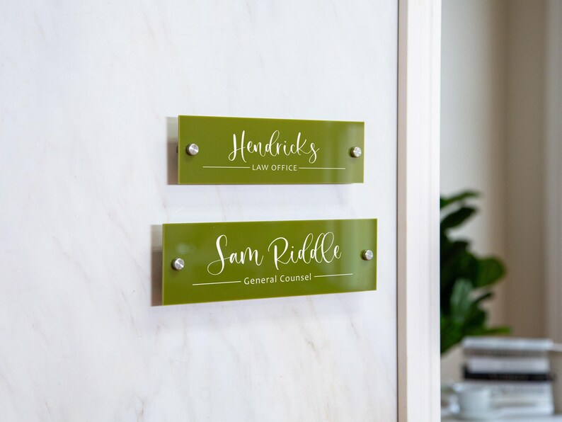 Wall Sign Name Plate - 2 Sizes Personalized Door Office Sign, Executive ...
