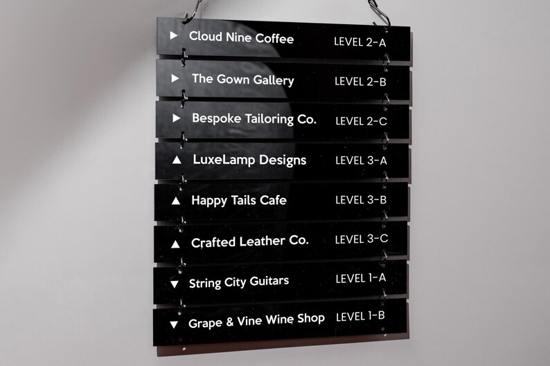 Interchangable Hanging Directory Sign - Customizable Office Wall Door ...