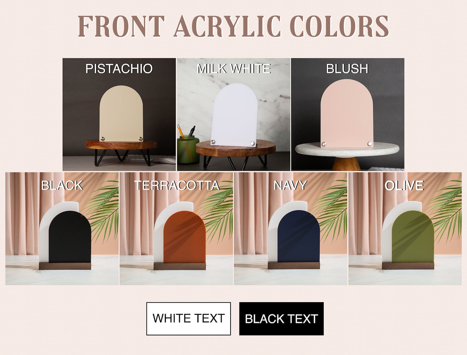 Full Arch Double Acrylic Sign W/ Walnut Wood Base - Dessert Bar for ...