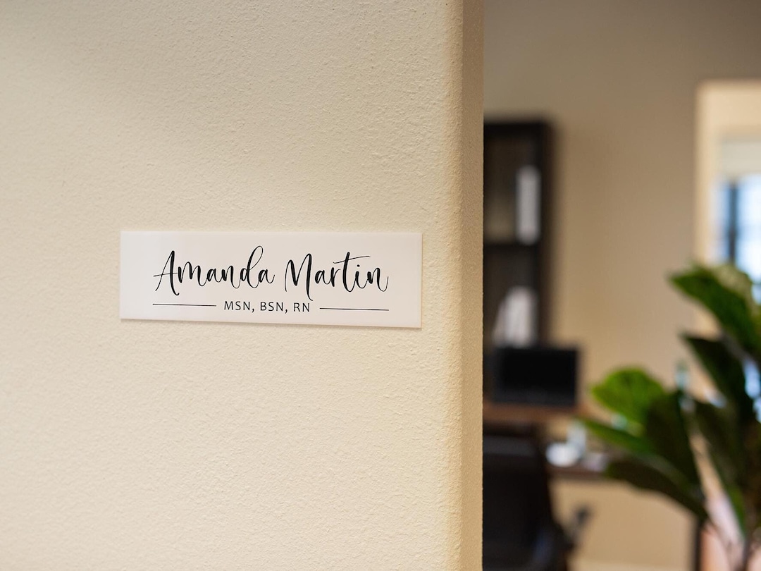 Wall Sign Name Plate (no Hole) - 2 Sizes Personalized Stick on ...