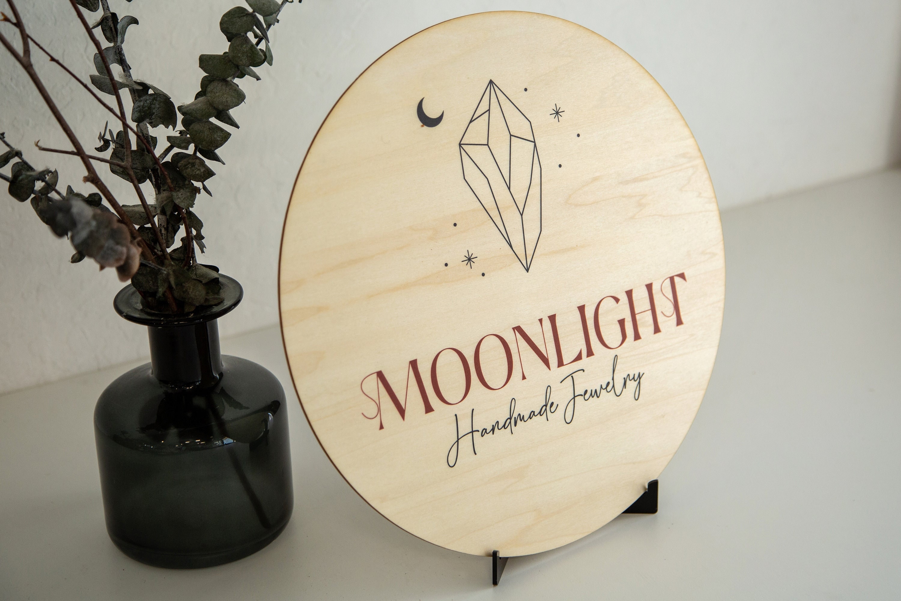 Custom Round Wooden Sign Small Business Booth Your Actual - Etsy