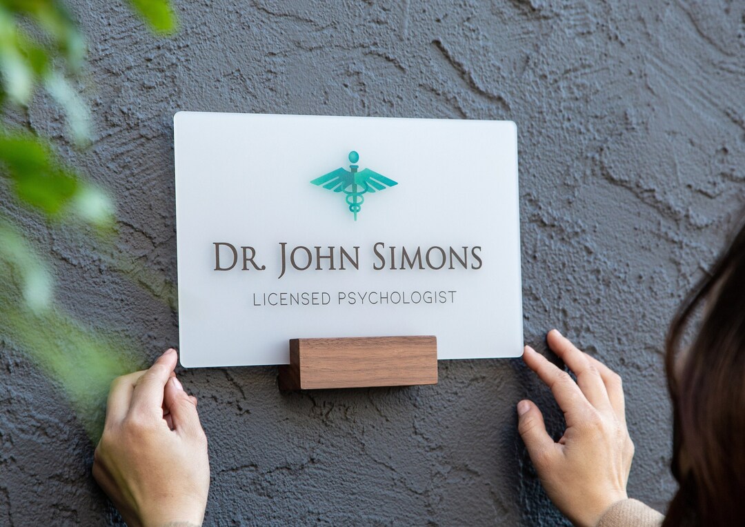 Ice Wall Door Interchangeable Name Plate W/ Wood Stand 11.5x7 ...