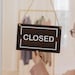 Open Closed Wood Hanging Sign (design 1) - Double Sided Business Sign ...