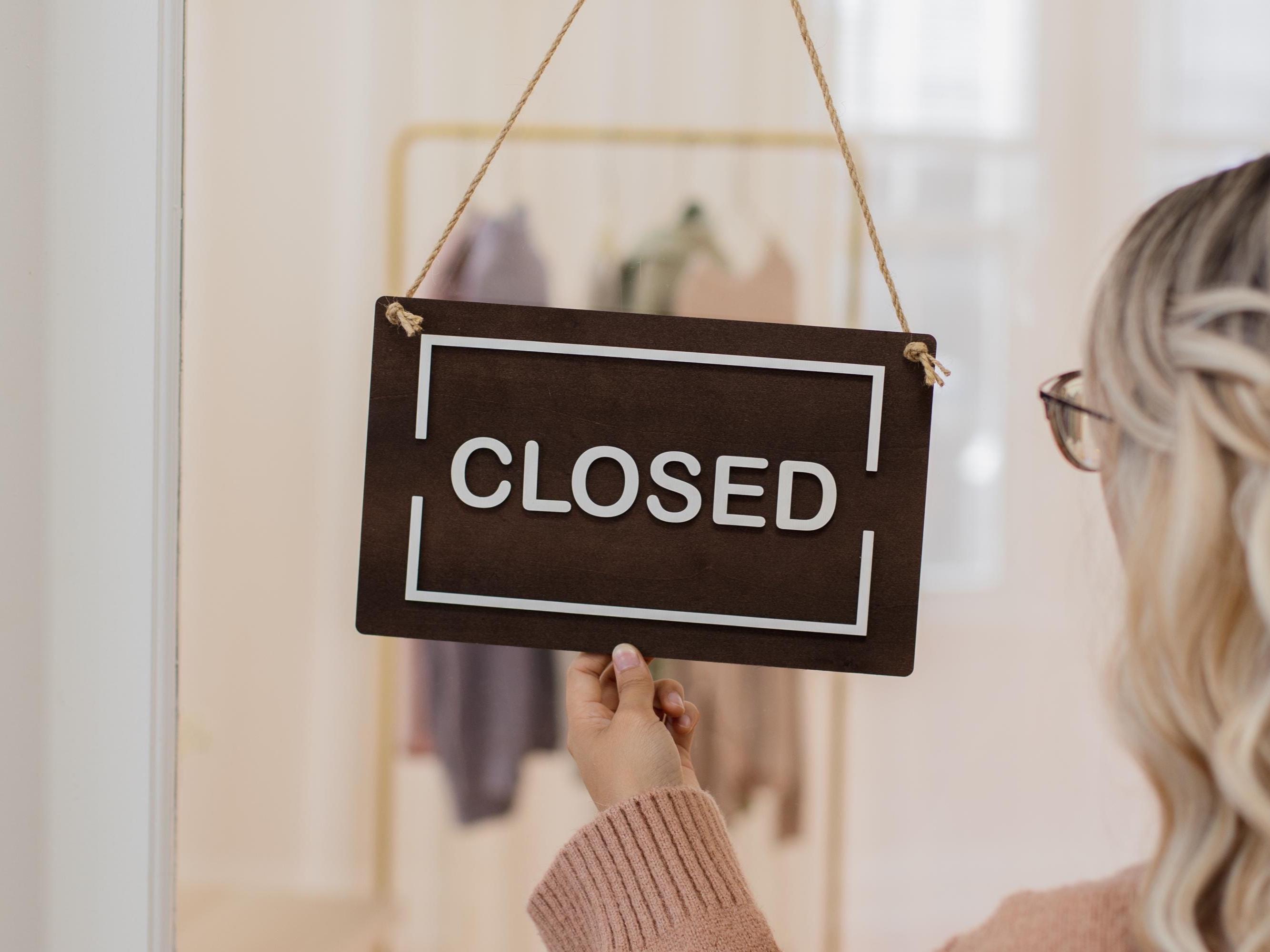 Open Closed Wood Hanging Sign (design 1) - Double Sided Business Sign ...