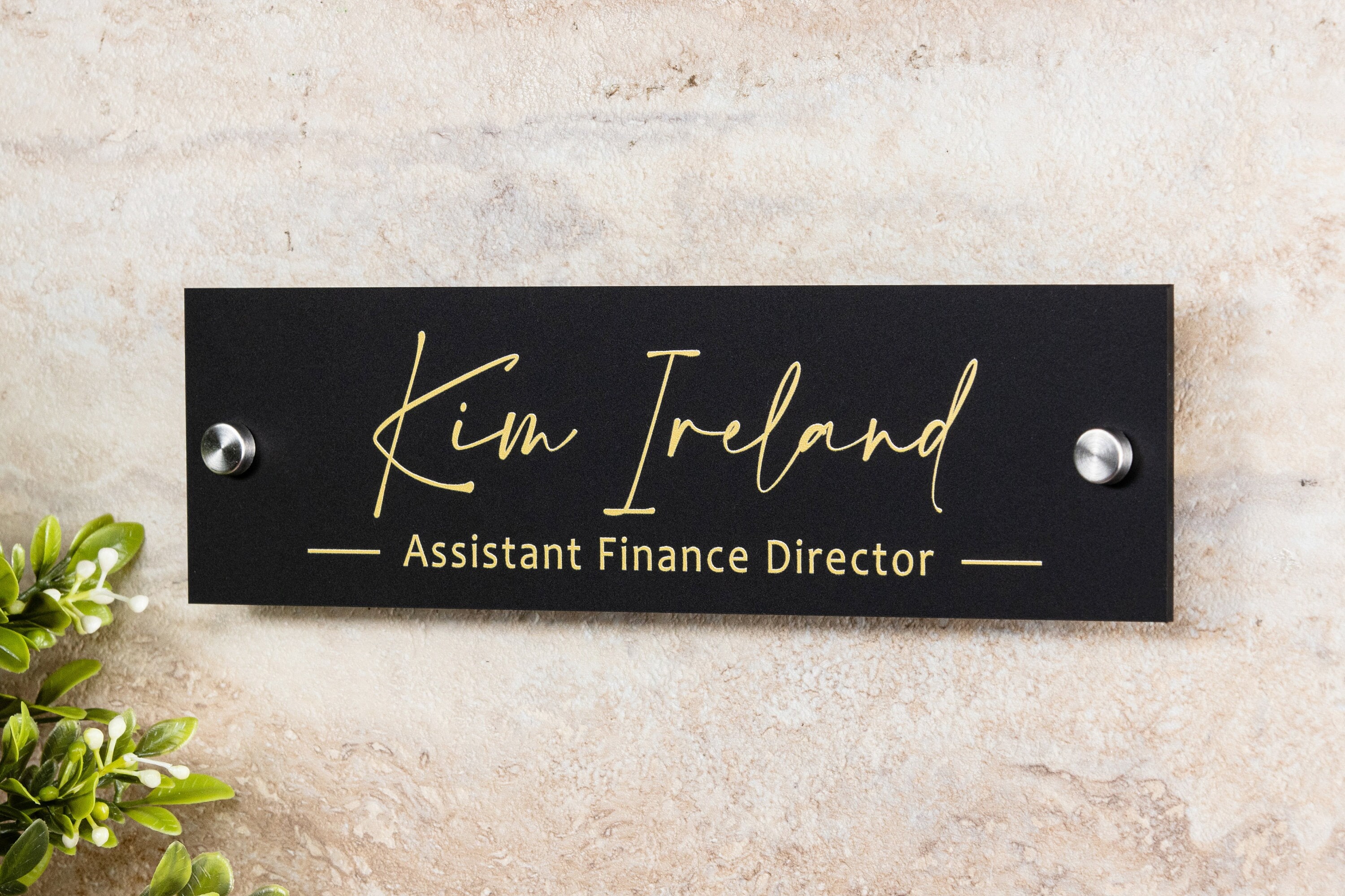 Personalized Wall Sign Name Plate gold Text 10x2.75 - Etsy