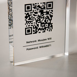 Personalized Acrylic QR Code Wifi Sign (design 1) - Custom Network ...