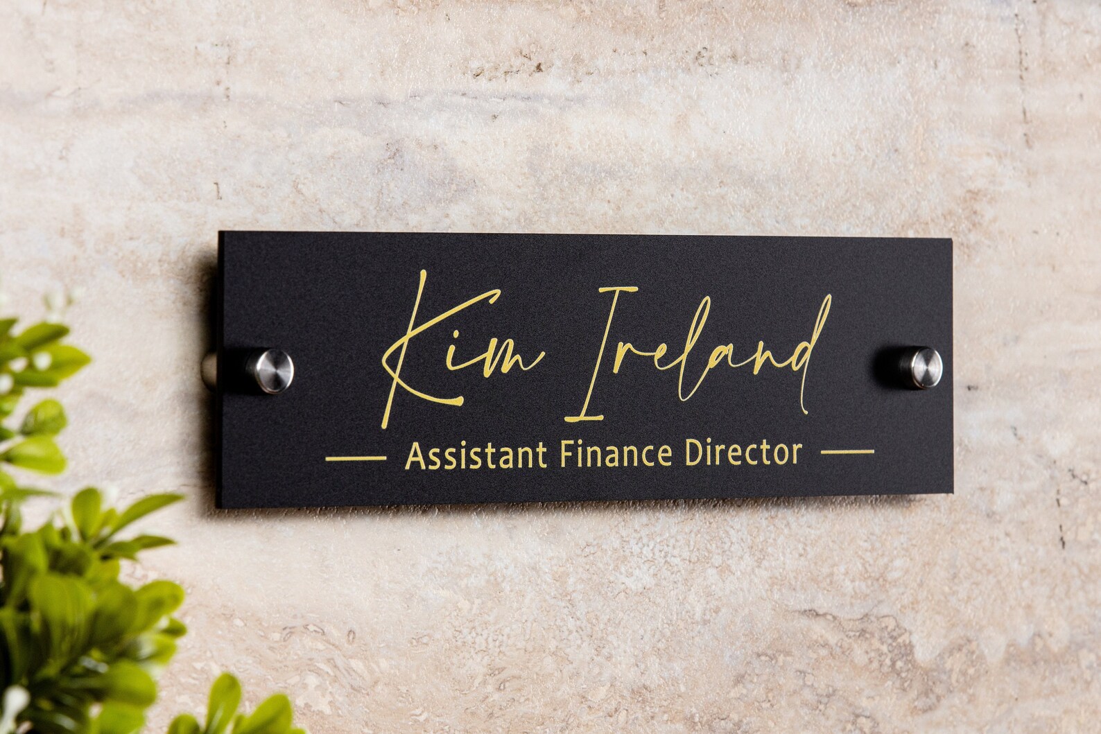 Personalized Wall Sign Name Plate gold Text 10x2.75 - Etsy