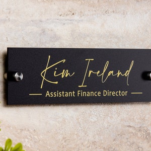 Personalized Wall Sign Name Plate (gold Text) - 10x2.75" Door Office ...
