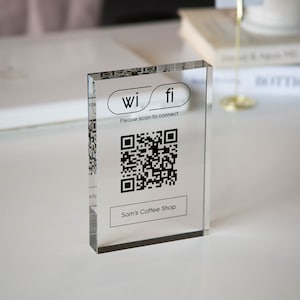 Personalized Acrylic QR Code Wifi Sign design 3 Custom Home Airbnb ...