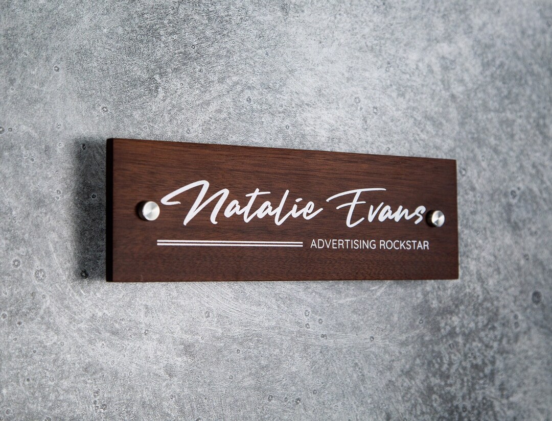 Wood Wall Sign Name Plate UV Printed Personalized Door Office Sign ...