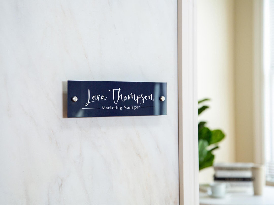 Wall Sign Name Plate - 2 Sizes Personalized Door Office Sign, Executive ...