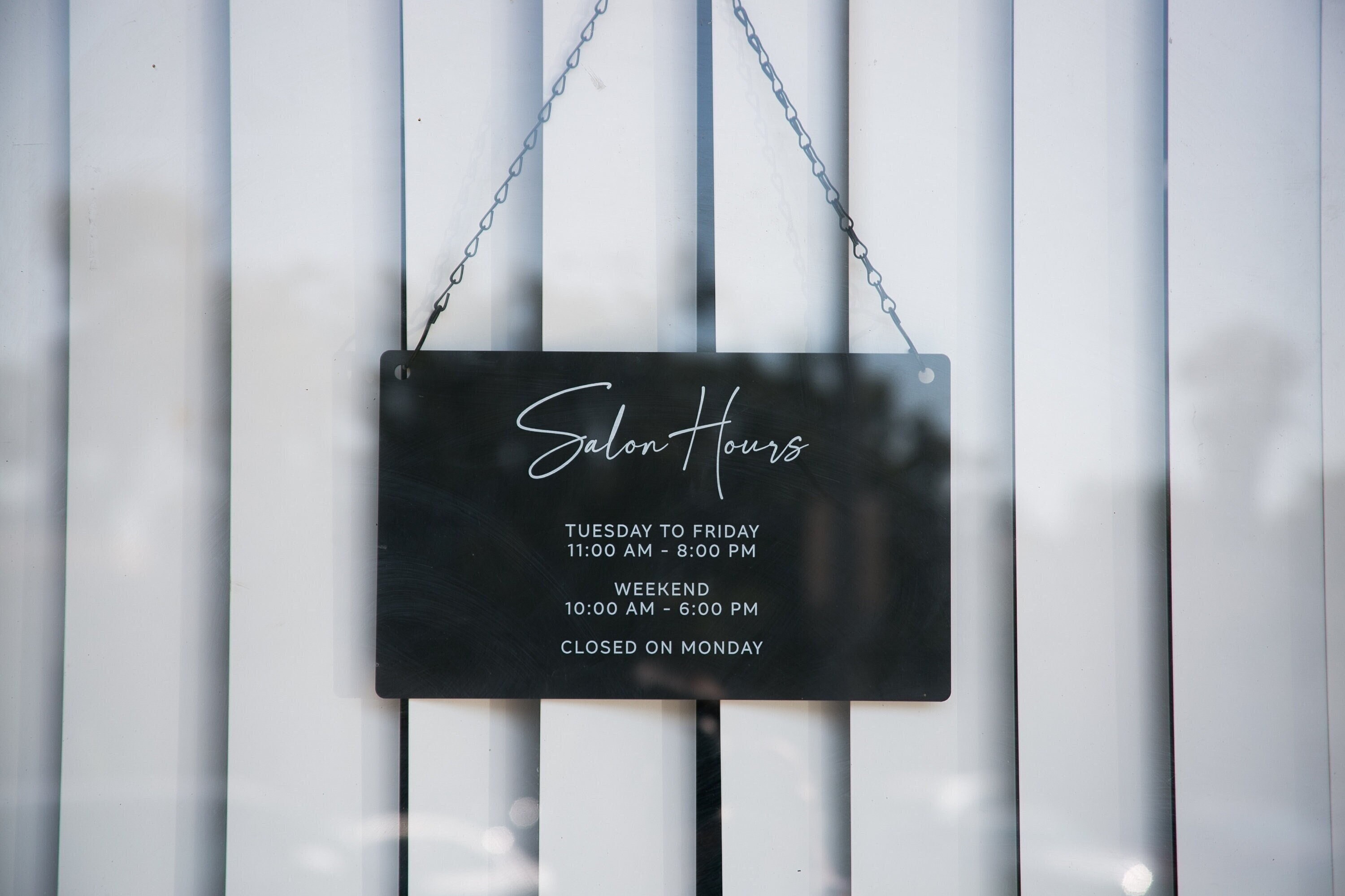 Store Hours Acrylic Sign & Black Hanging Chain- 11.5x7" Custom Signs ...