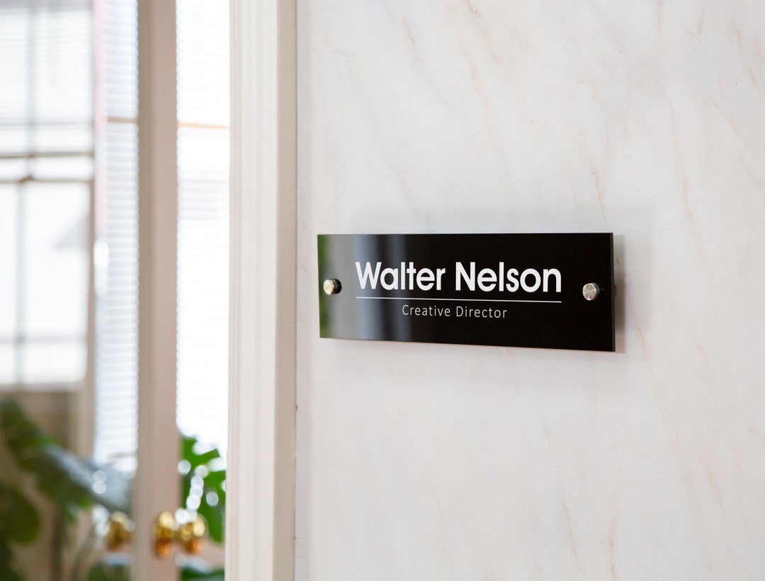 Wall Sign Name Plate - 2 Sizes Office Sign, Executive CEO Sign, New Job ...