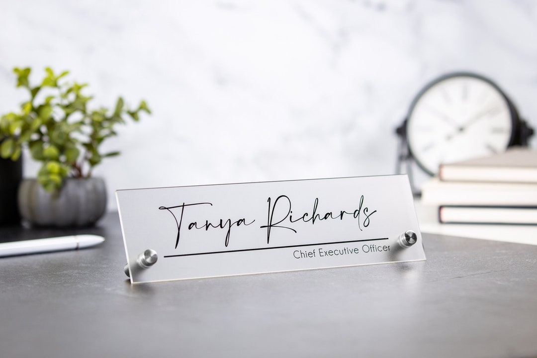 Standing Acrylic Name Plate 10x2.75 Clear Script - Etsy