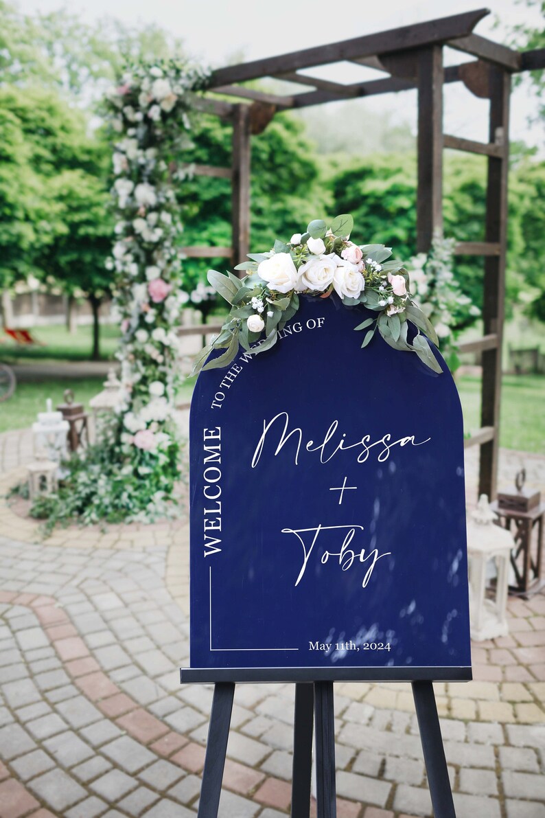 Personalized Arched Acrylic Wedding Welcome Sign design 1 Modern ...