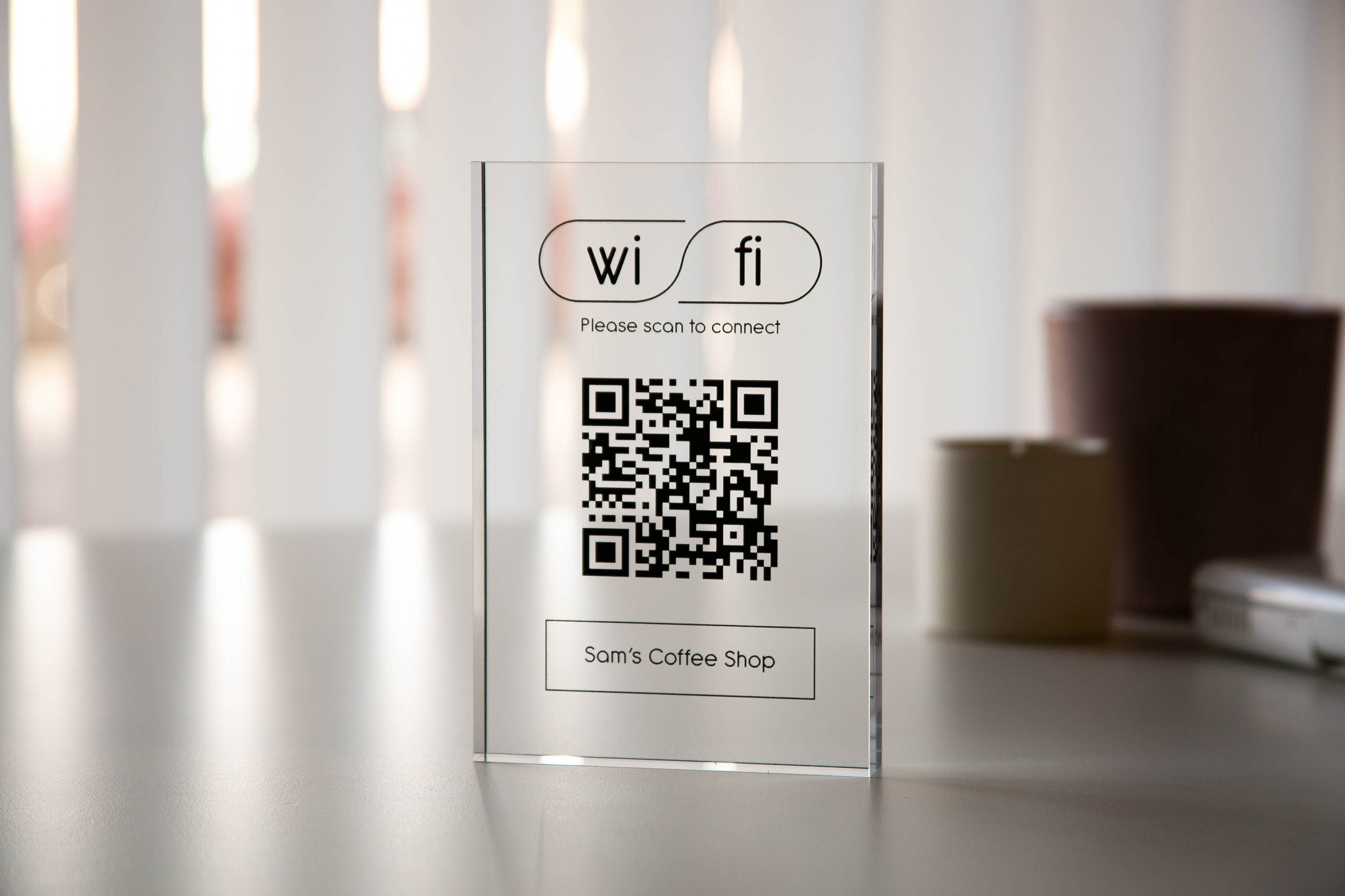 Personalized Acrylic QR Code Wifi Sign design 3 Custom Home Airbnb ...