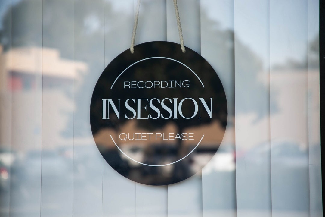 Round Hanging Acrylic Sign recording W/ White Rope Custom Signage for ...