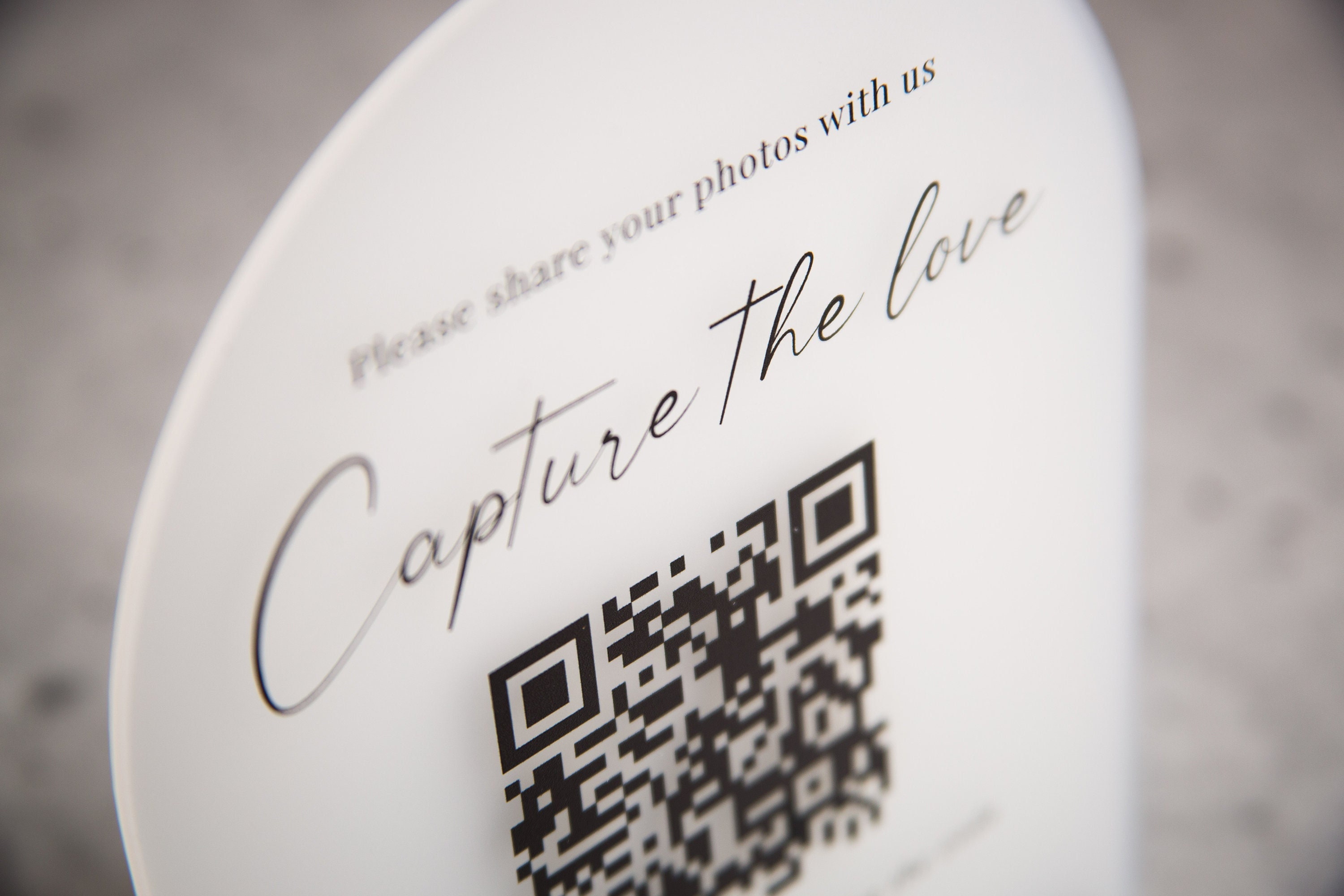 Arched QR Code (wedding Sign) - 6x7.75" Scannable Acrylic Sign, Wedding ...