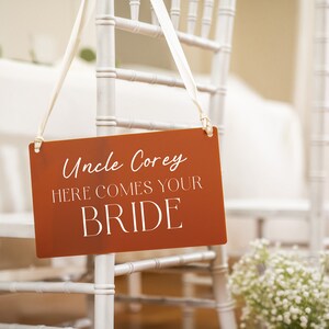 Wedding Hanging Acrylic Sign With Ribbon (design 3) - 11.5x7" Sign ...