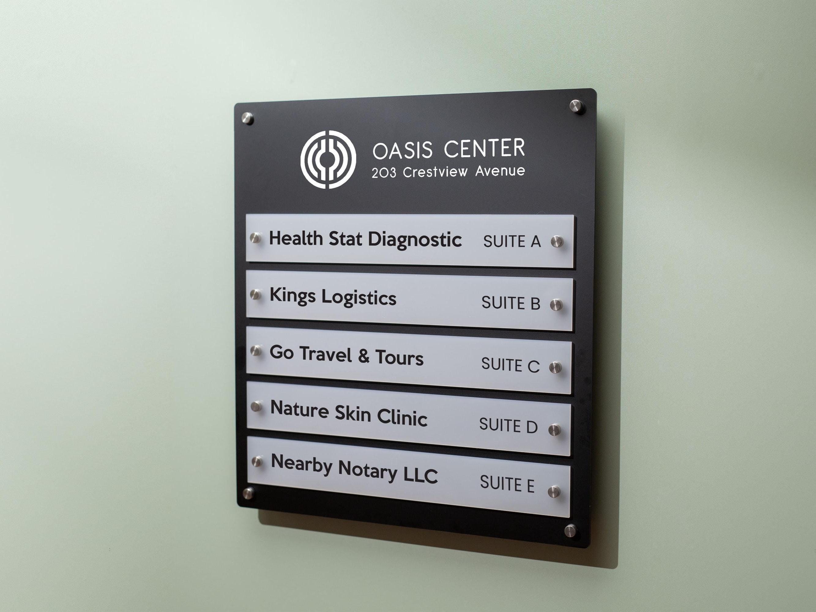 Wall Directory (wide) - Customizable Large Office Wall Door Building ...
