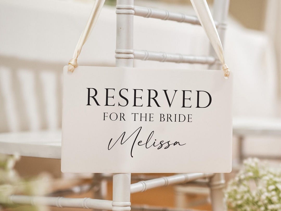 Reserved Hanging Acrylic Sign With Ribbon (D5) - 11.5x7" Reserved Seat ...
