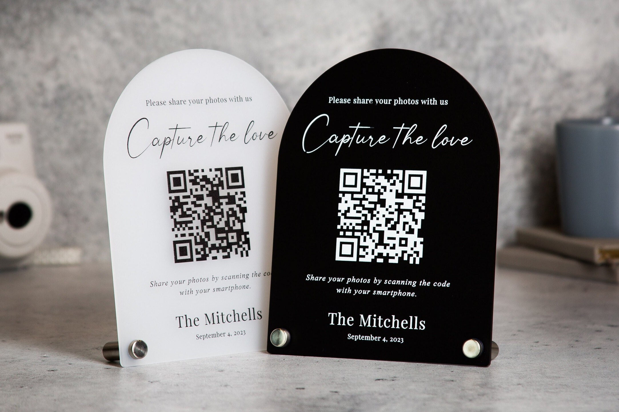 Arched QR Code (wedding Sign) - 6x7.75" Scannable Acrylic Sign, Wedding ...