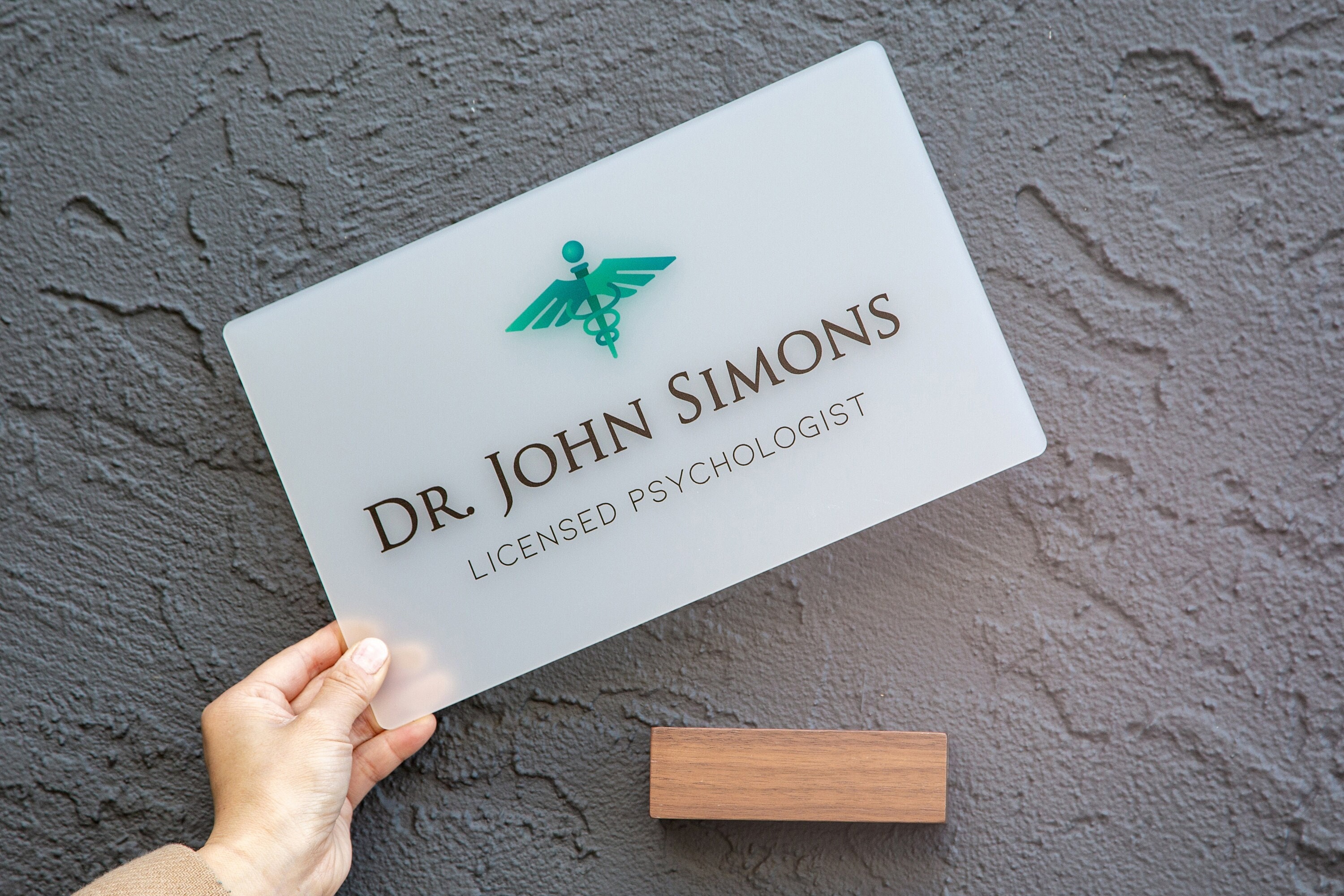 Ice Wall Door Interchangeable Name Plate W/ Wood Stand - 11.5x7 ...