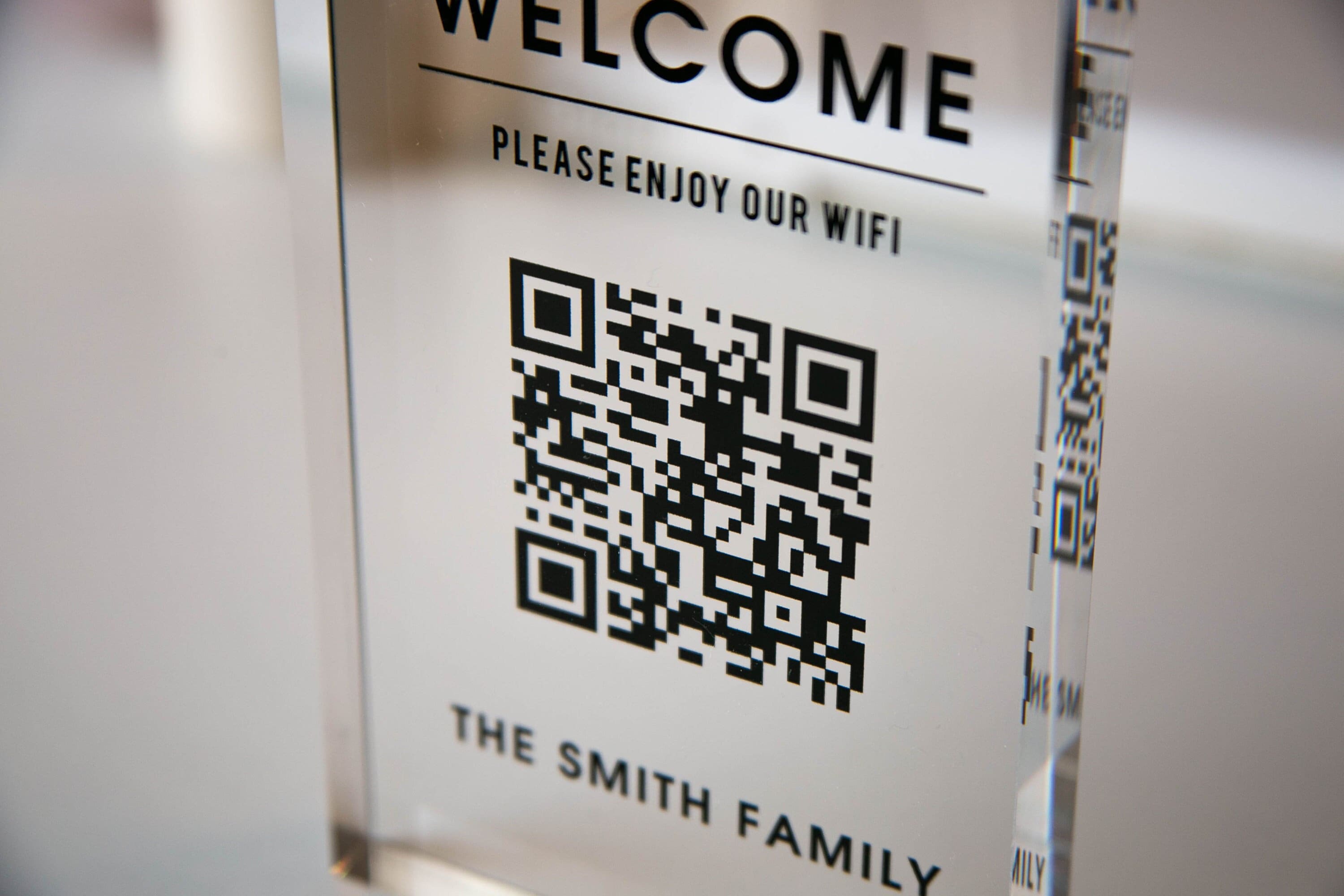Personalized Acrylic QR Code Wifi Sign design 4 Custom Welcome Internet ...