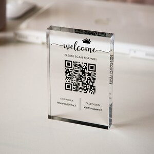 Personalized Acrylic QR Code Wifi Sign (design 2) - Custom Internet ...