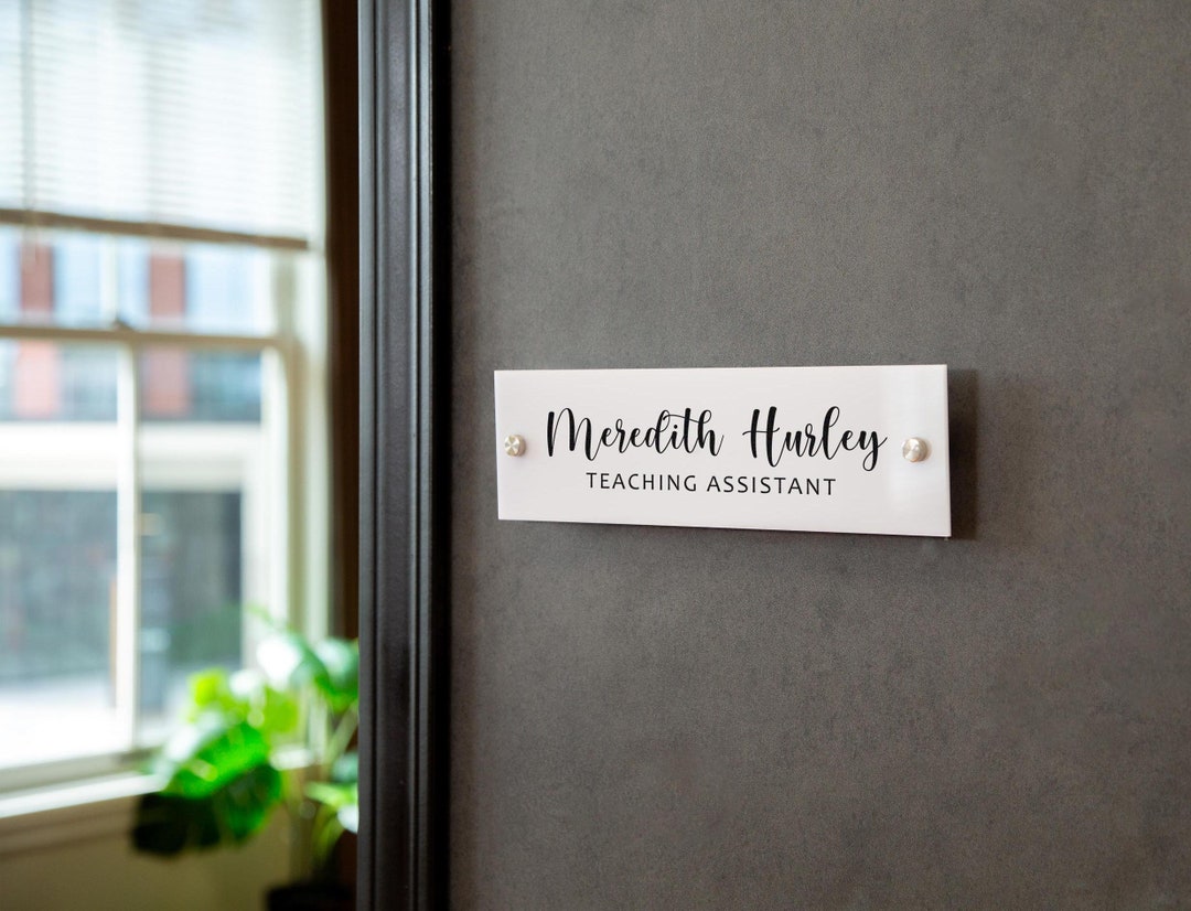 Wall Sign Name Plate (D3)- 2 Sizes Personalized Acrylic Door Office ...