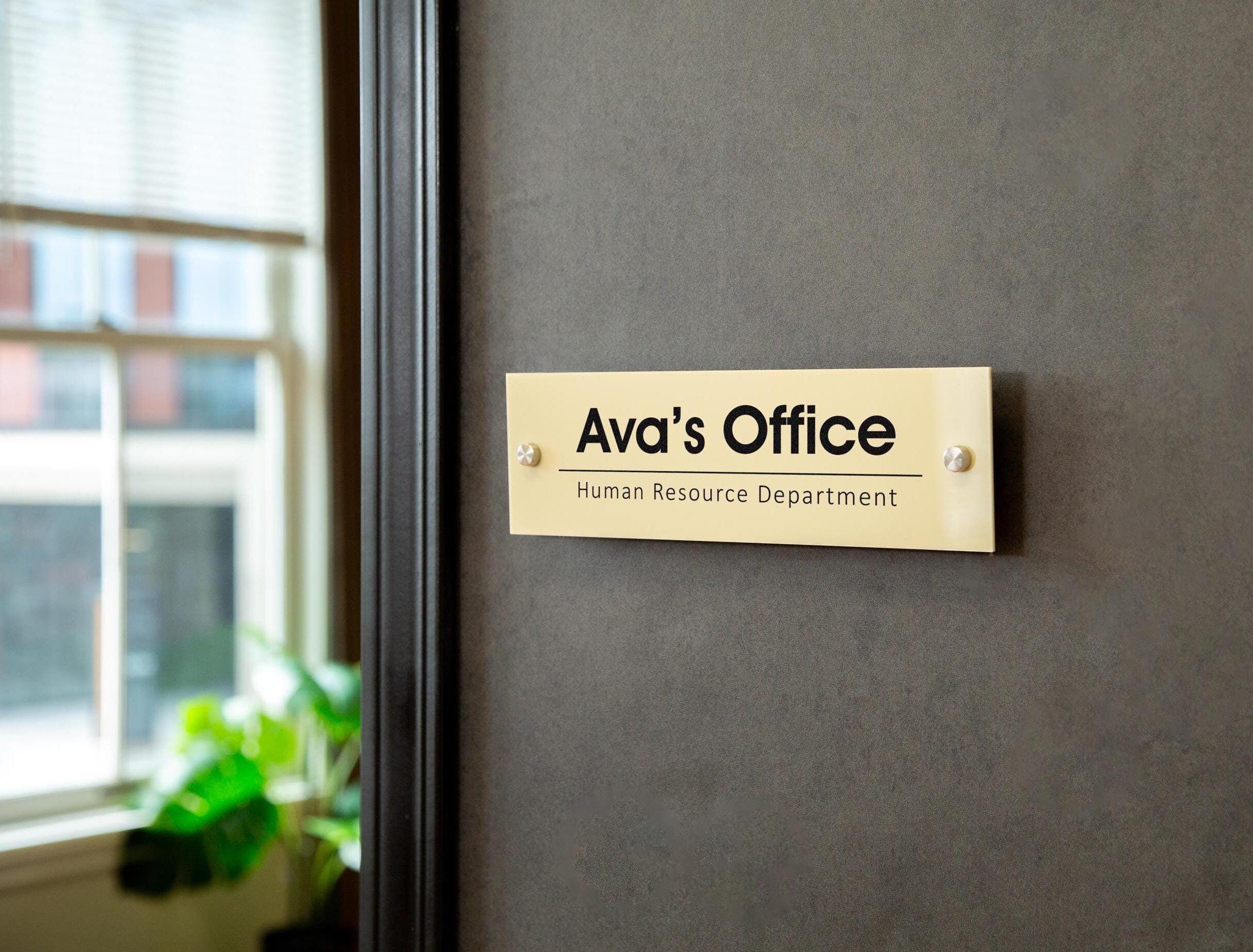 Wall Sign Name Plate - 2 Sizes Office Sign, Executive CEO Sign, New Job ...