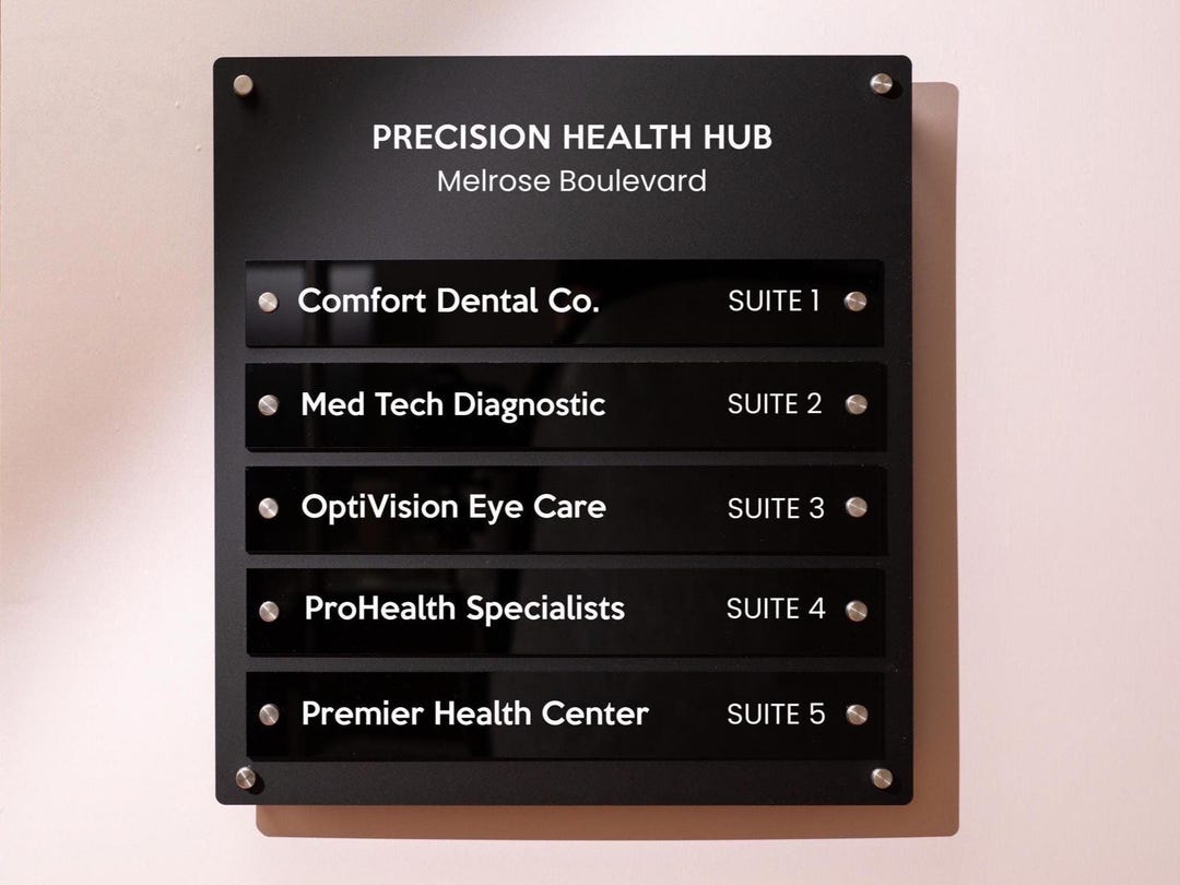 Wall Directory (wide) - Customizable Large Office Wall Door Building ...