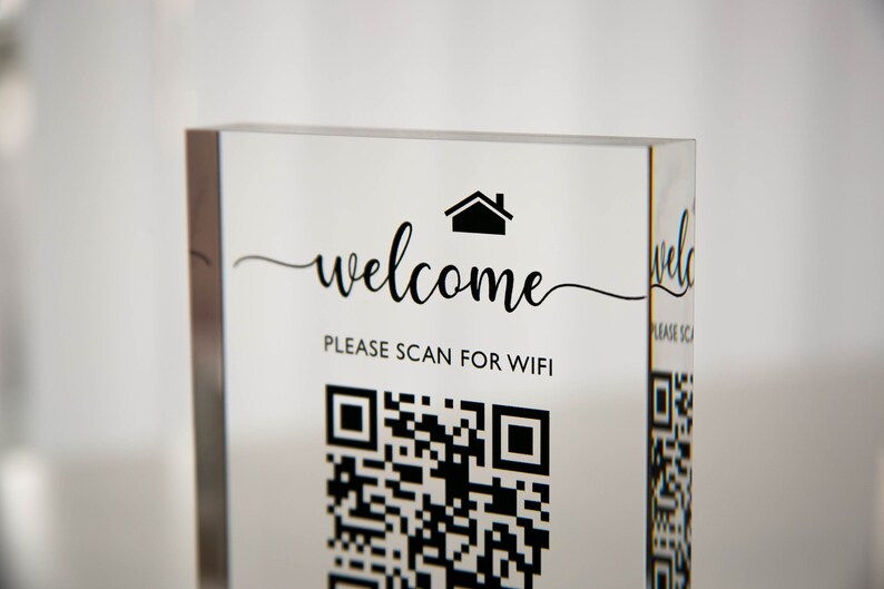 Personalized Acrylic QR Code Wifi Sign design 2 Custom Internet Sign ...