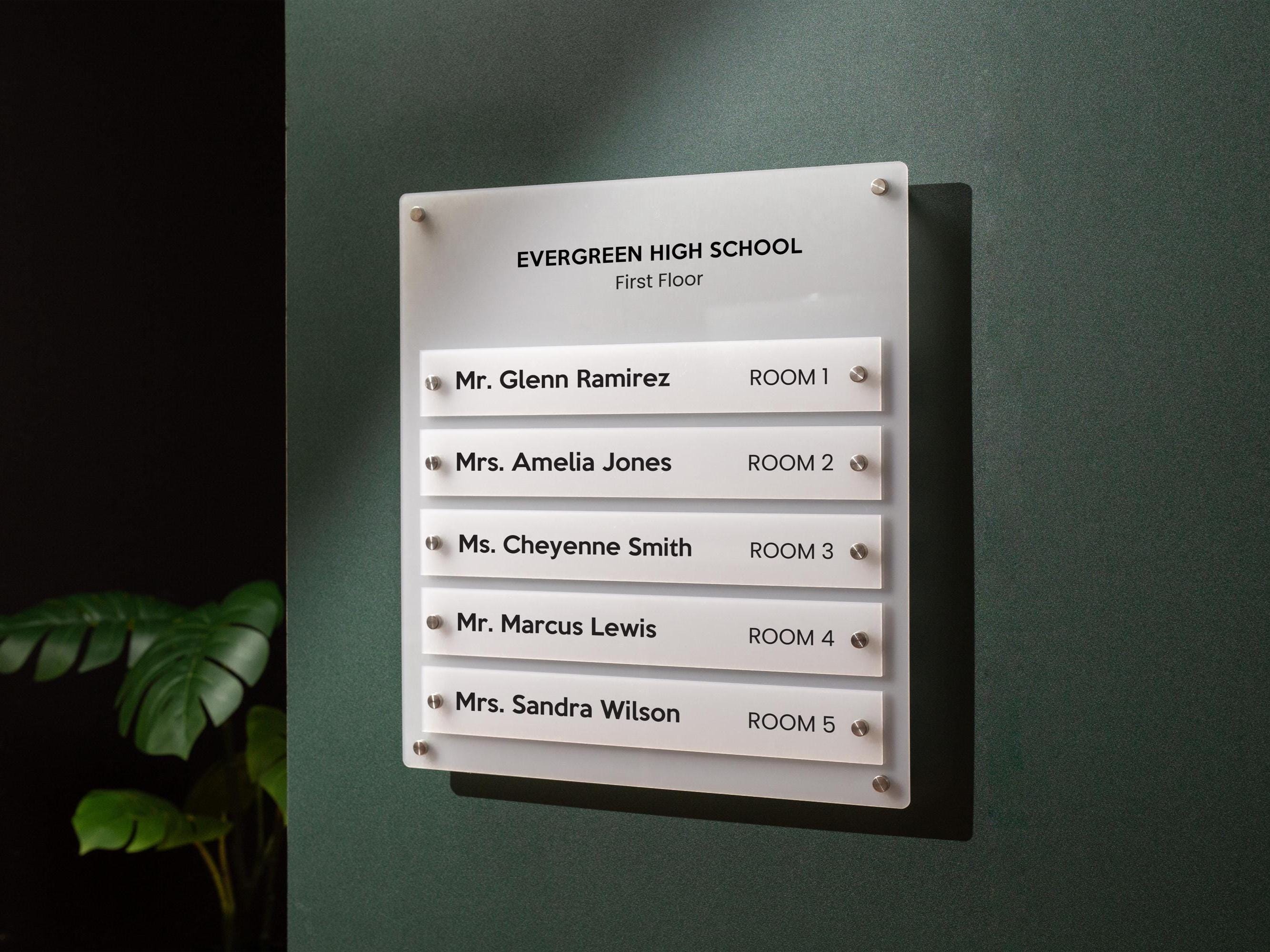 Wall Directory (wide) - Customizable Large Office Wall Door Building ...