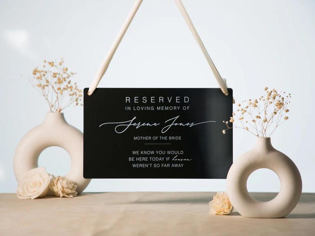Reserved Hanging Acrylic Sign With Ribbon - Black or Frosted 11.5x7 ...