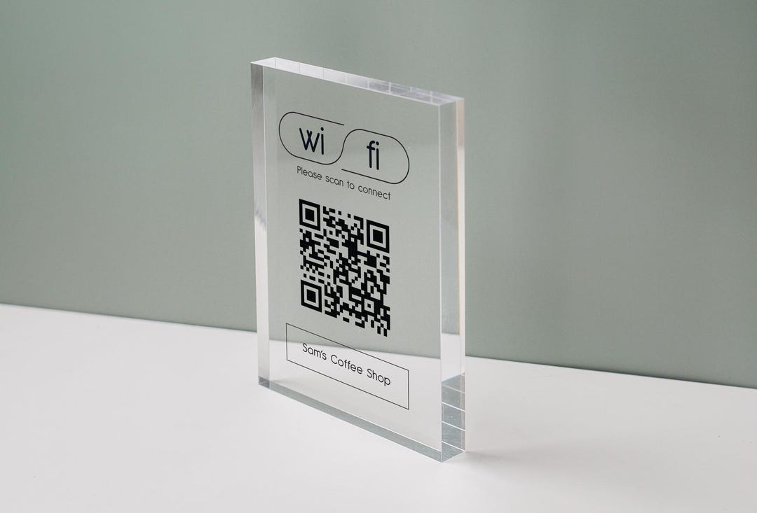 Personalized Acrylic QR Code Wifi Sign (design 3) - Custom Home Airbnb ...
