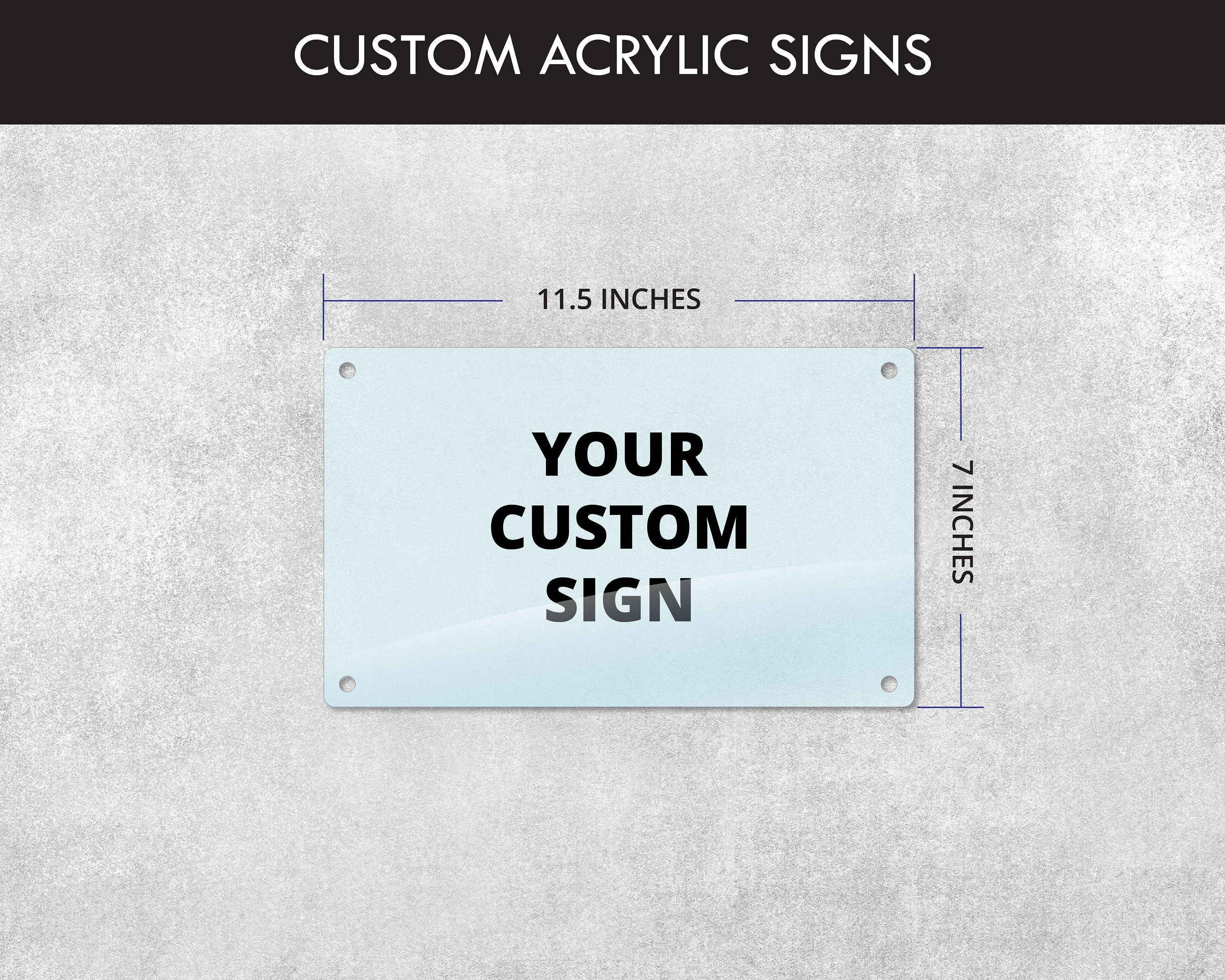 Black Acrylic Office Door Sign W/ Metal Stand Offs 11.5x7 Custom ...