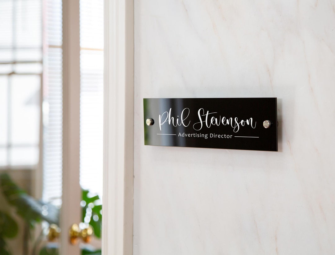 Wall Sign Name Plate - 2 Sizes Personalized Door Office Sign, Executive ...