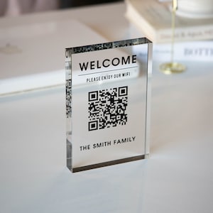 Personalized Acrylic QR Code Wifi Sign (design 4) - Custom Welcome ...