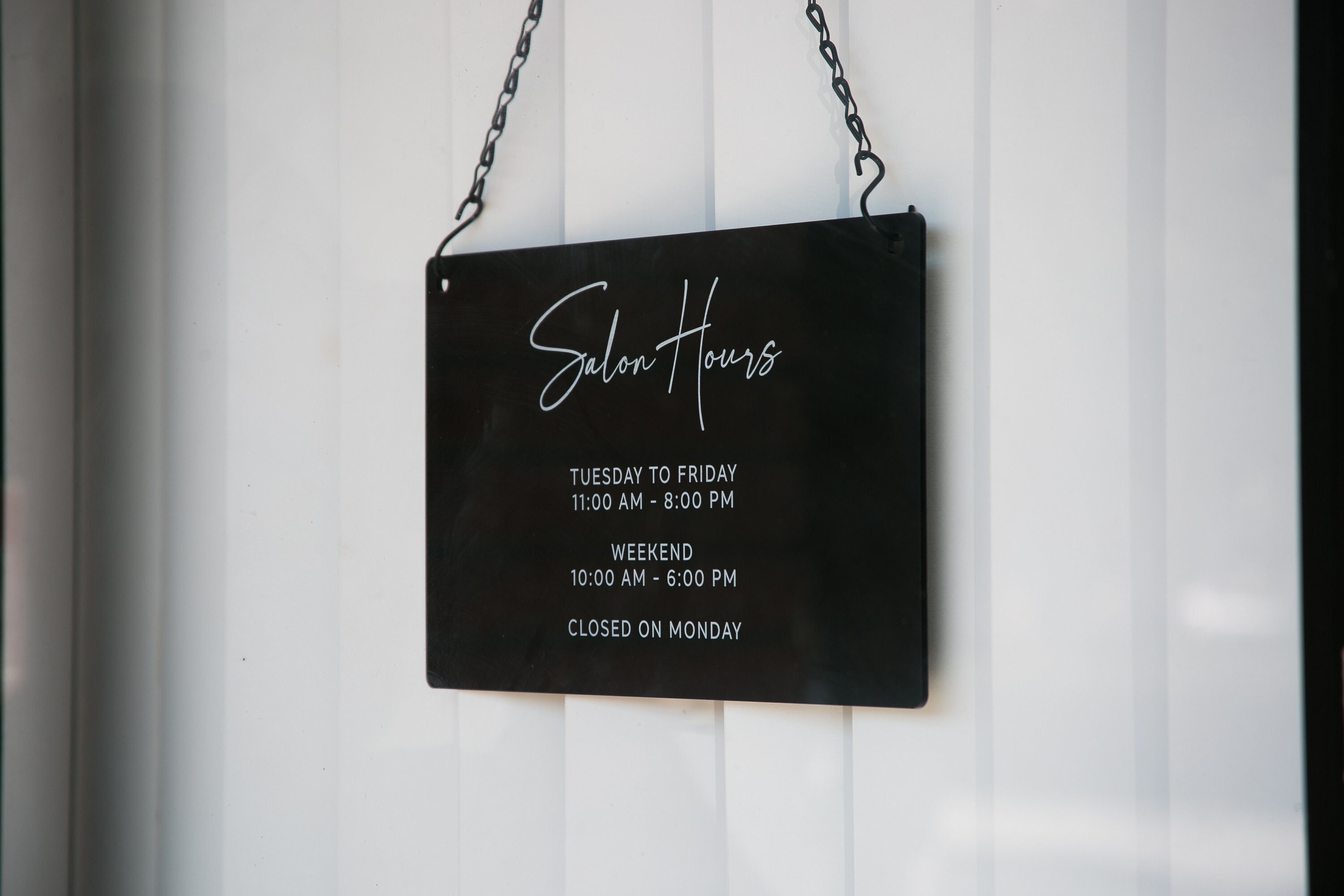 Store Hours Acrylic Sign & Black Hanging Chain 11.5x7 - Etsy