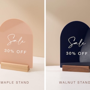 Custom Arch Acrylic Sign W/ Stand - Personalized Text on Market Pop up ...