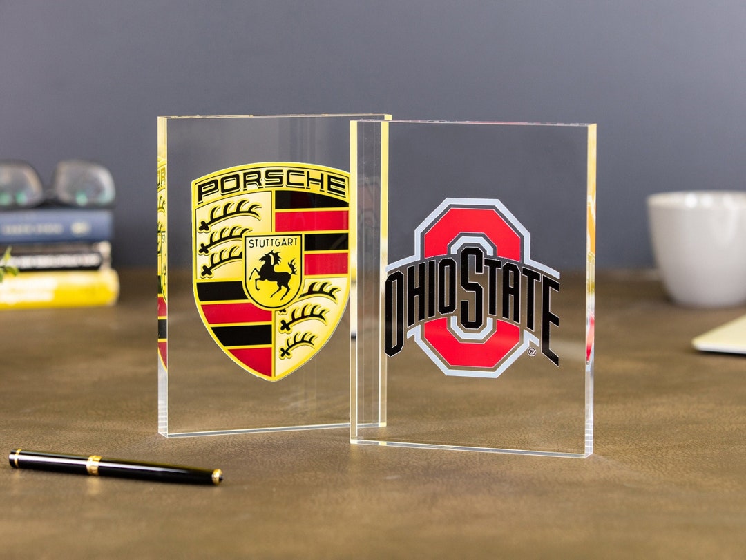 Logo on 8x6 Acrylic Block Logo Print on Clear Sign - Etsy